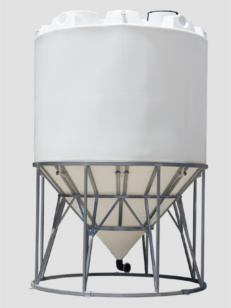 Cone Bottom Tank 1000L Liquid or Dry Outlet - Polymaster