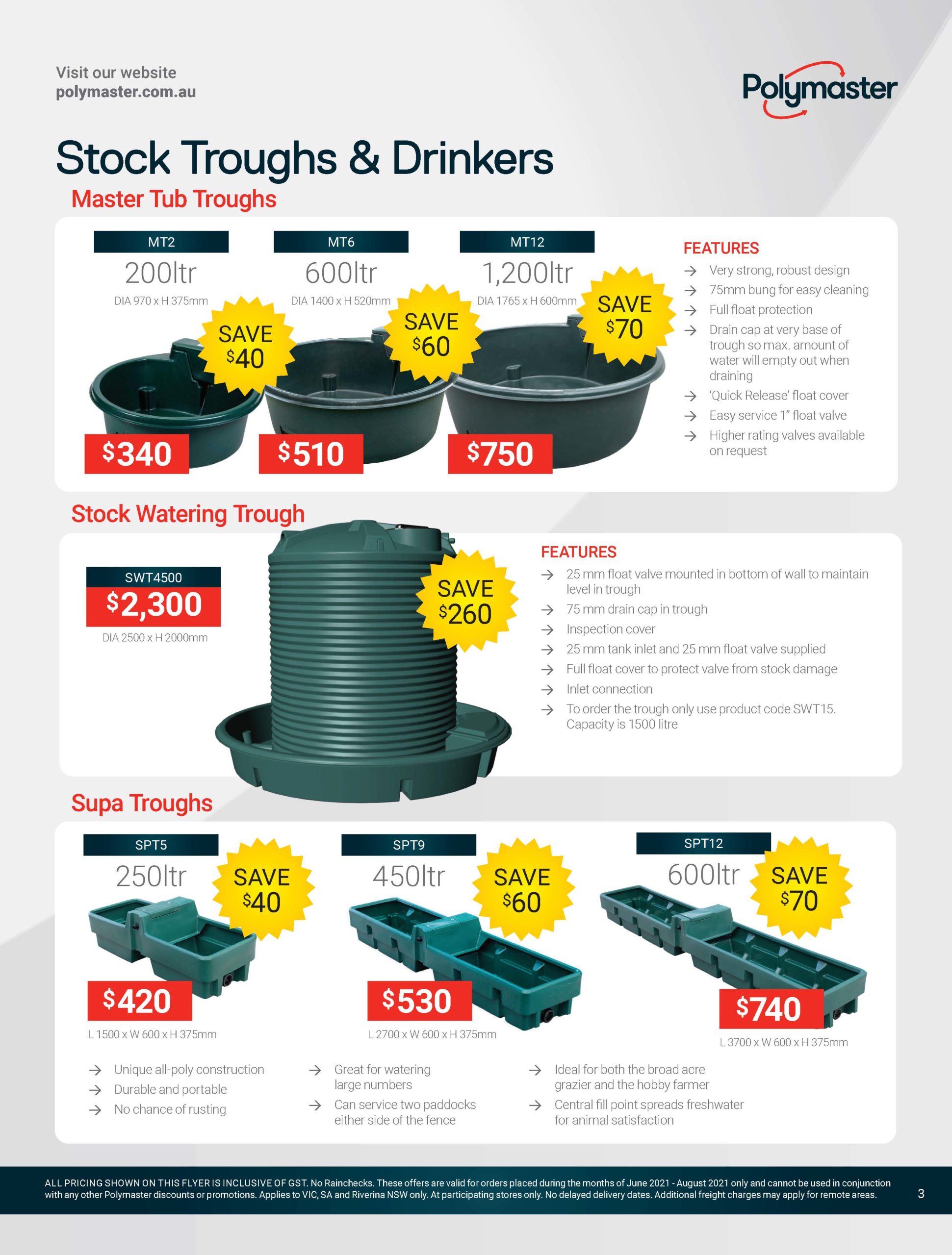 Polymaster Water Tank Specials | PolyPromos | Polymaster