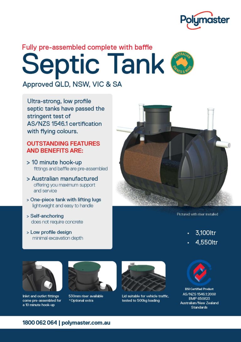 3100L Septic Tank | 10 Min Installation AS/NZS Certified