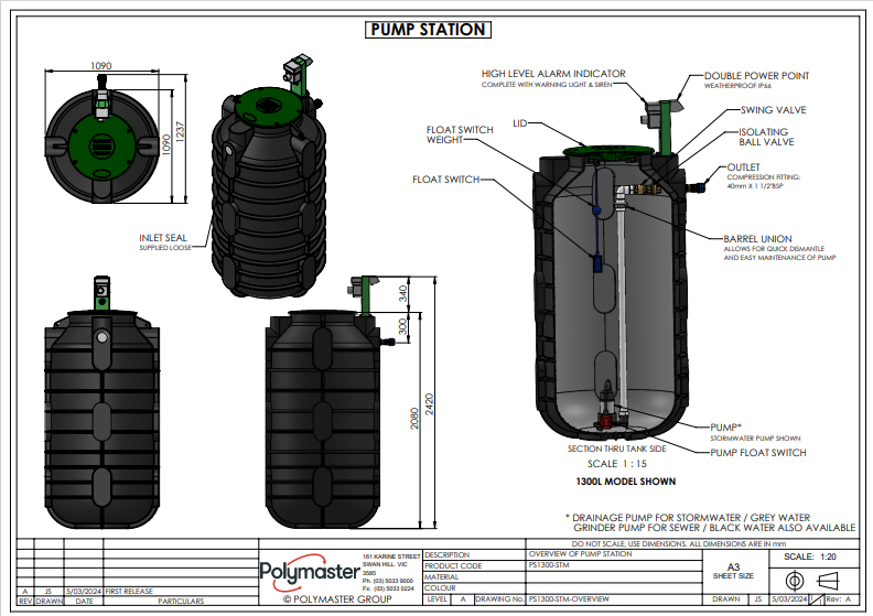 Sewer Black Water Pump Station - Polymaster